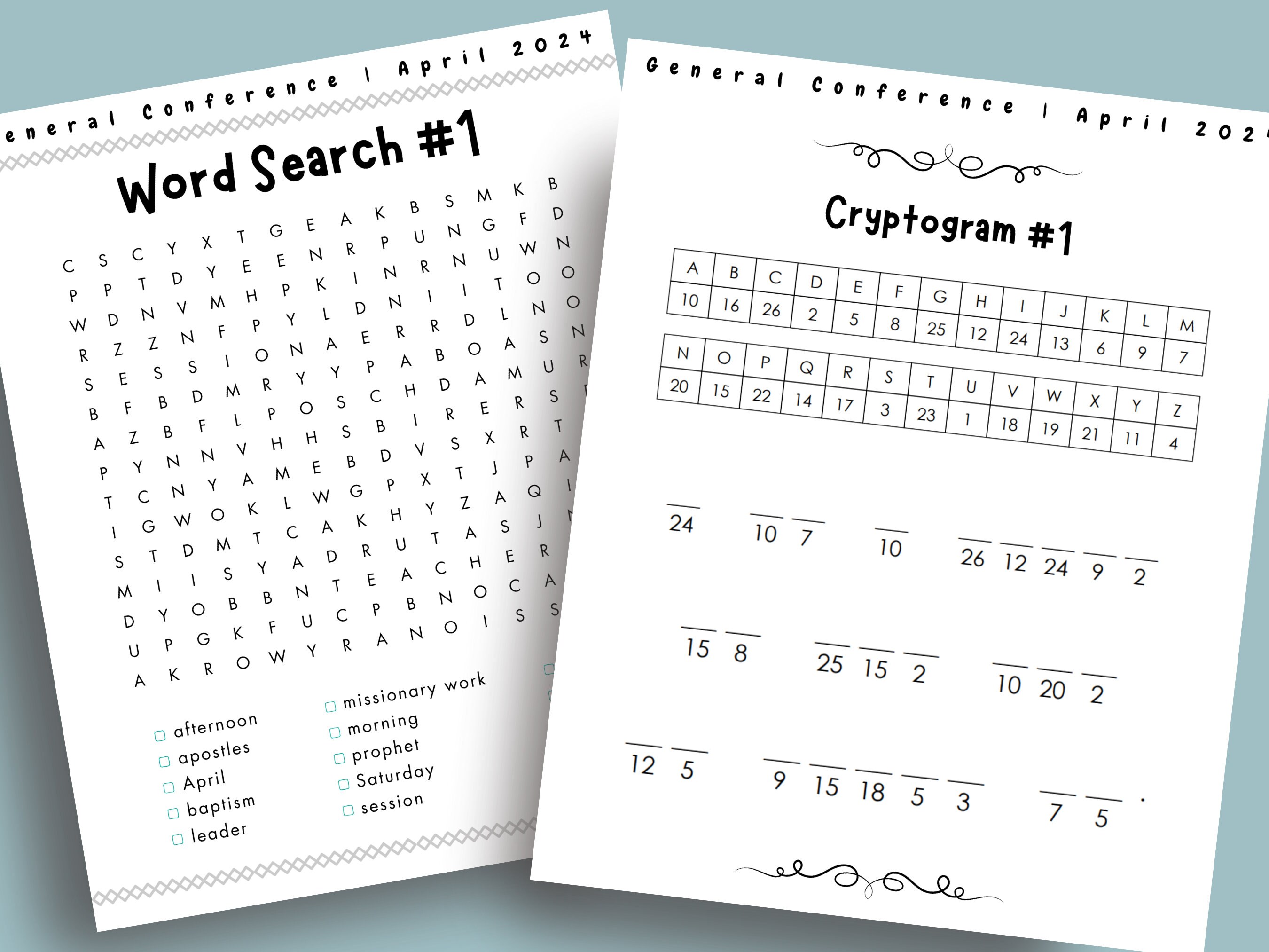 General Conference Activity Pages 2024 LDS Church of Jesus Christ of ...