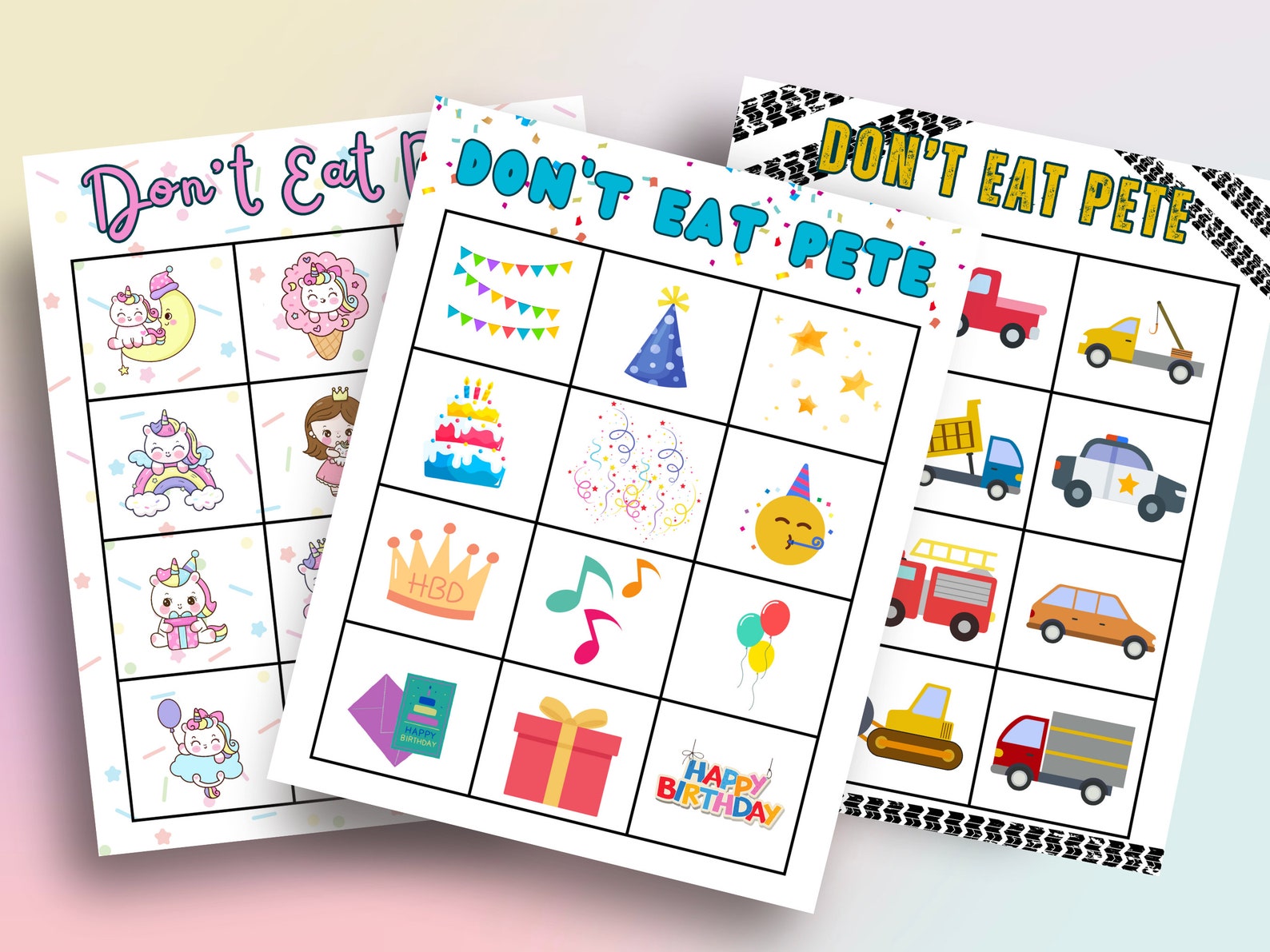 Don't Eat Pete Party Game Boards Valentine's Day, St. Patrick's Day ...