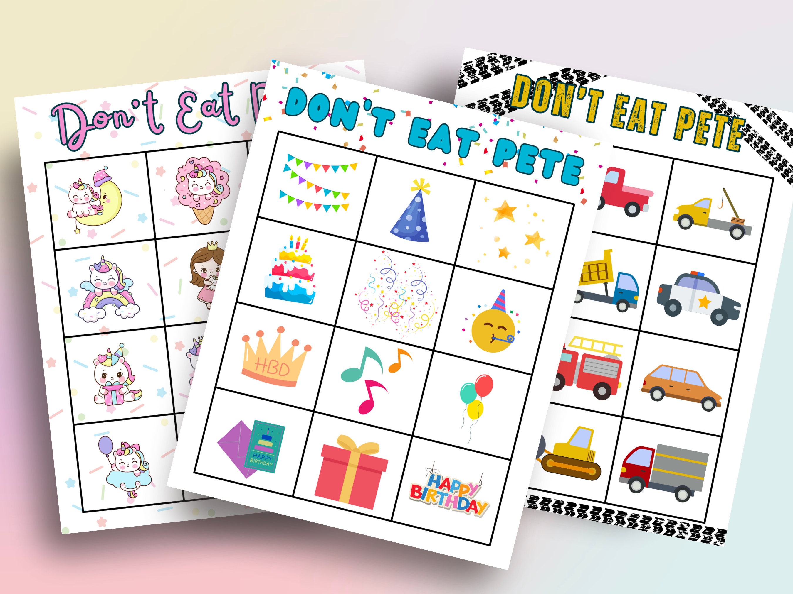 Don't Eat Pete Party Game Boards Valentine's Day, St. Patrick's Day ...