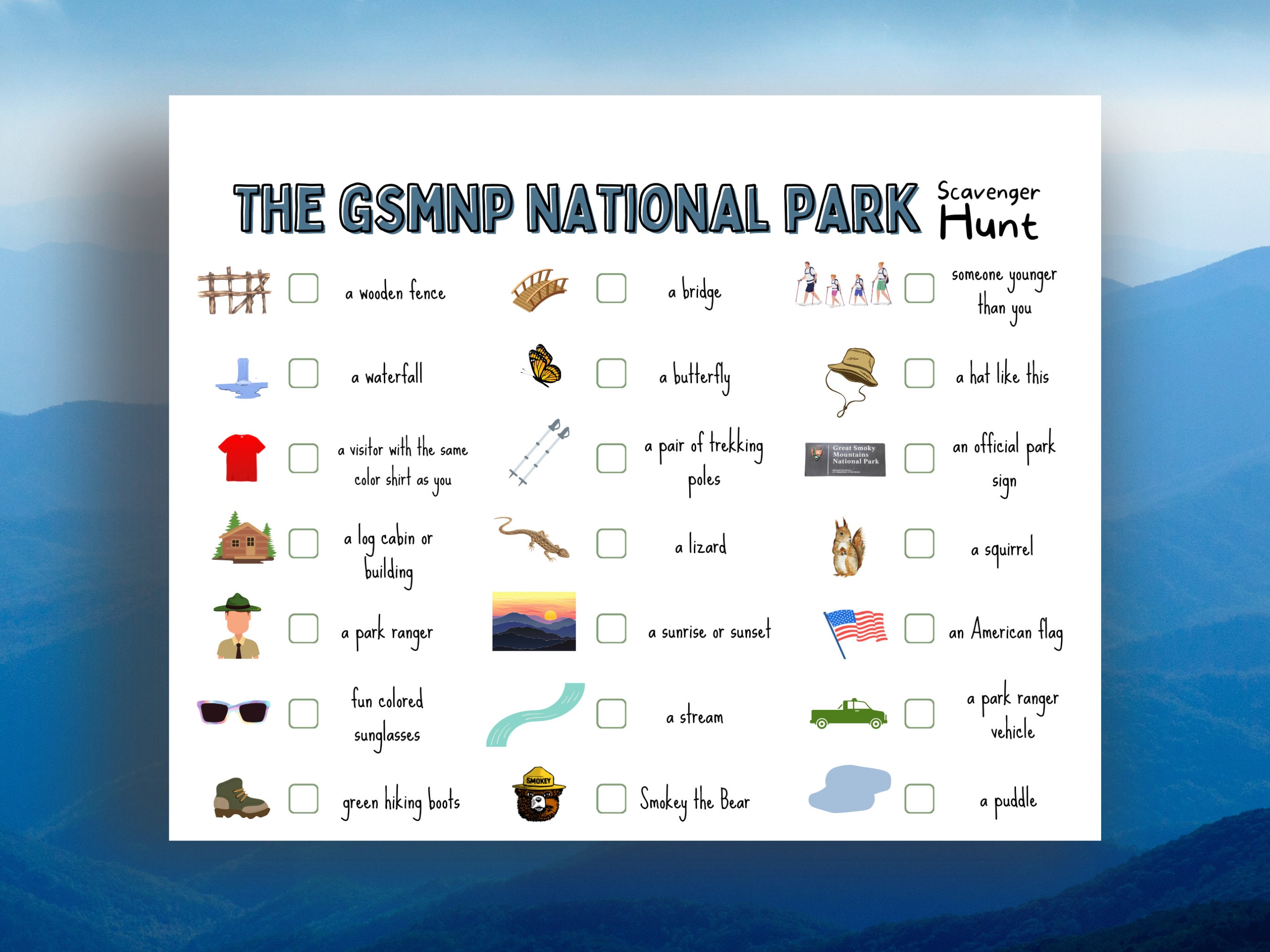 The Great Smoky Mountain National Park Adventure Book | Workbook for ...