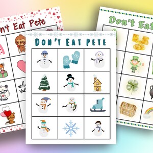 Don't Eat Pete Party Game Boards Valentine's Day, St. Patrick's Day ...