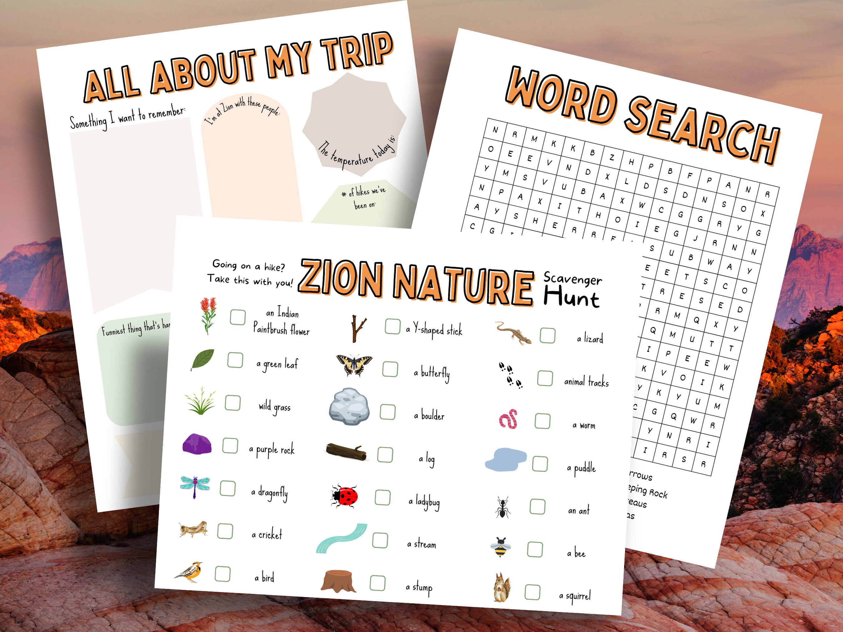 The Zion National Park Adventure Book Digital Download - Etsy