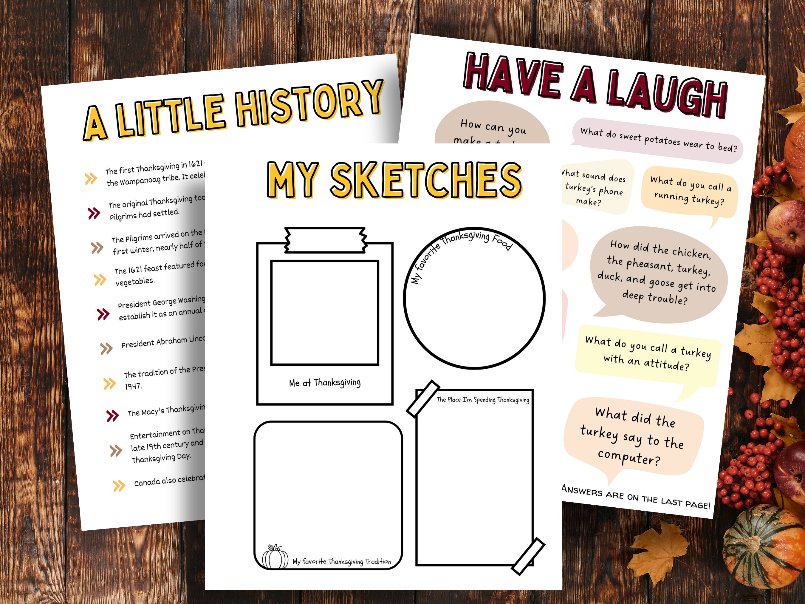 The Thanksgiving Adventure Book Workbook for Kids - Etsy