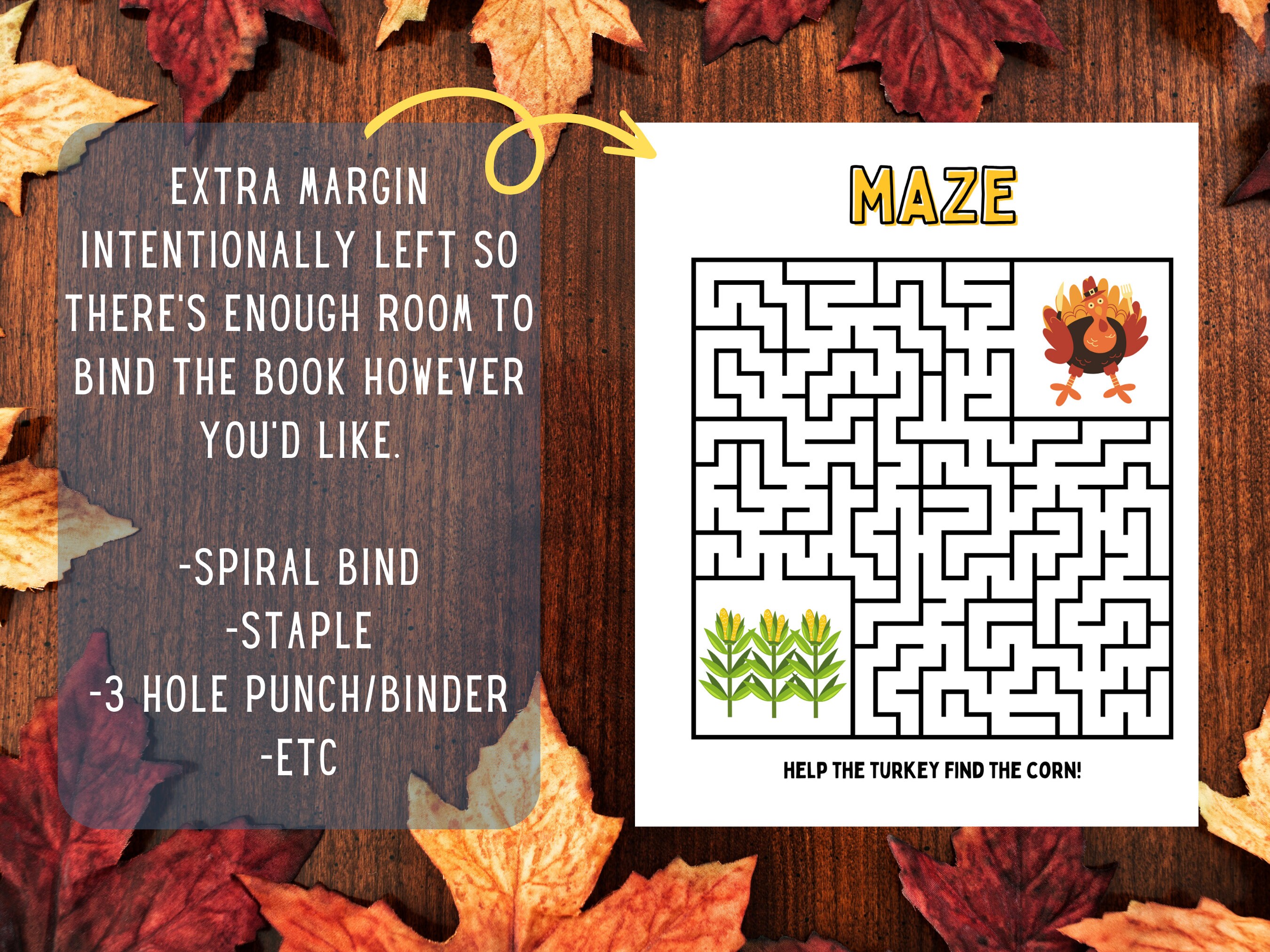 The Thanksgiving Adventure Book Workbook for Kids - Etsy