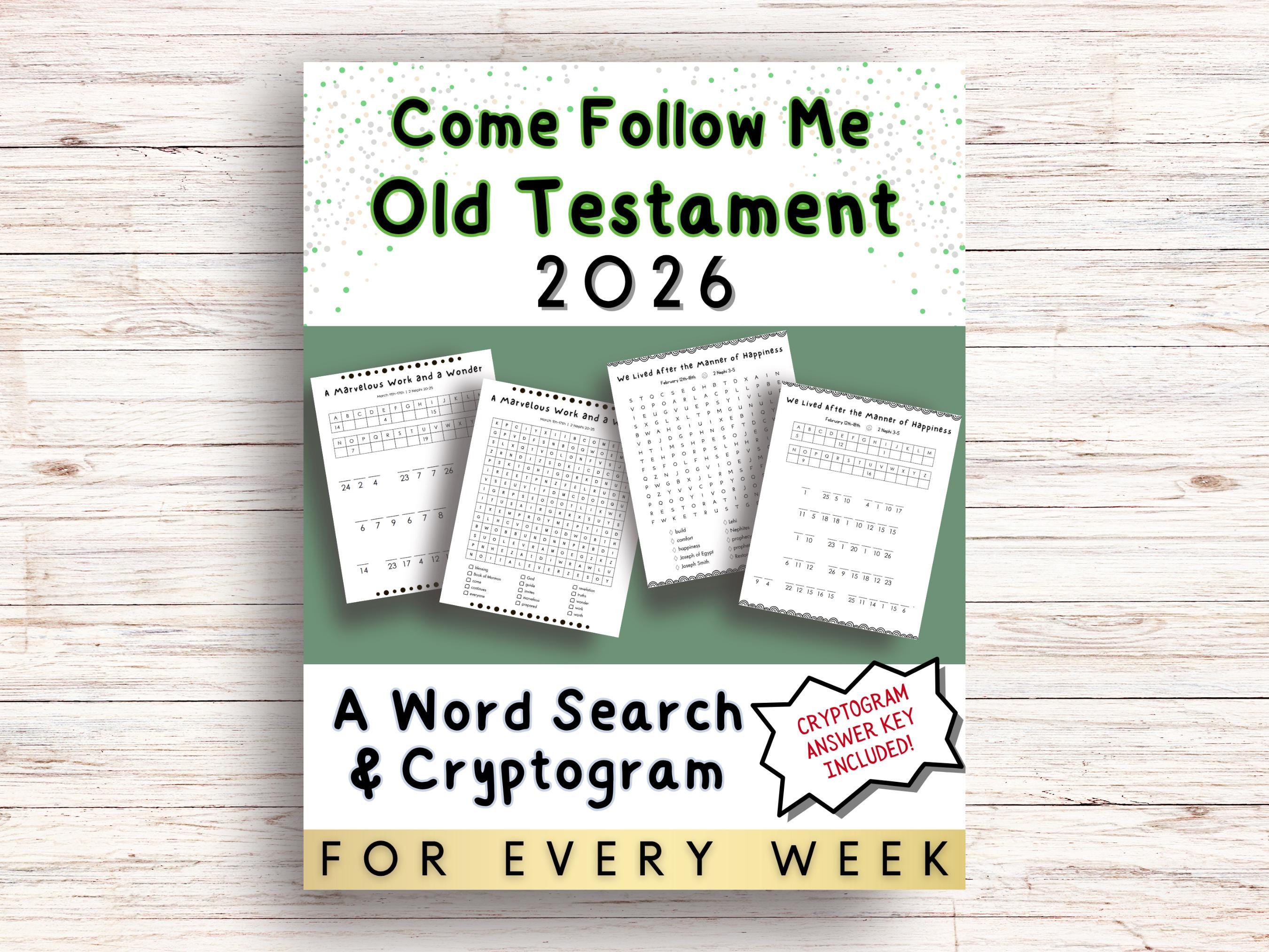 Come Follow Me Resource | Old Testament 2026 | Word Search and ...