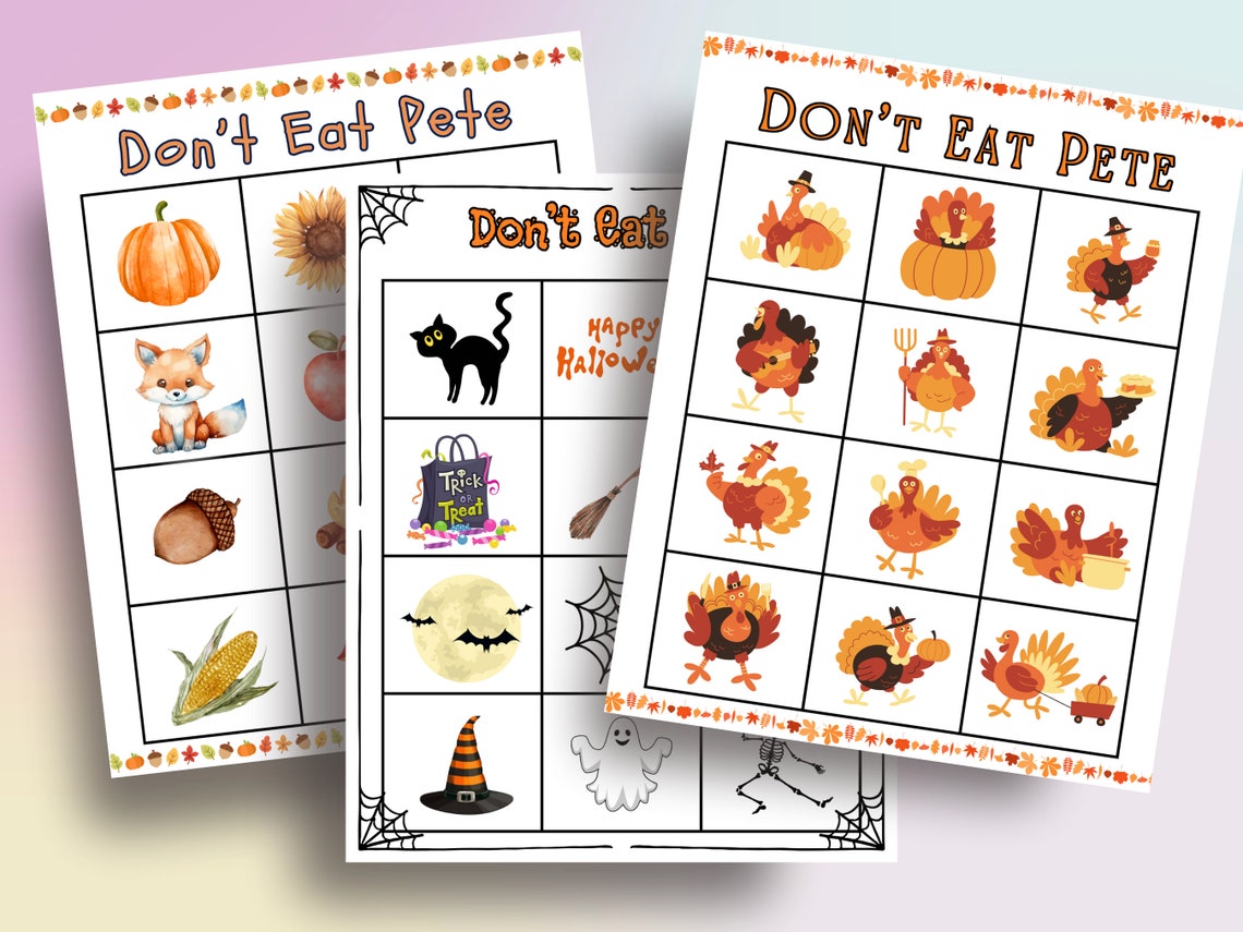 Don't Eat Pete Party Game Boards Valentine's Day, St. Patrick's Day ...