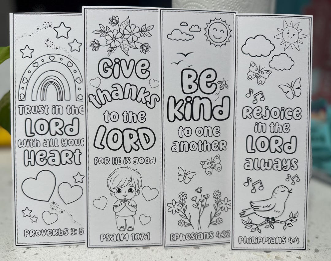 Color Your Own Bible Verse Bookmarks for Kids | Christian Coloring ...