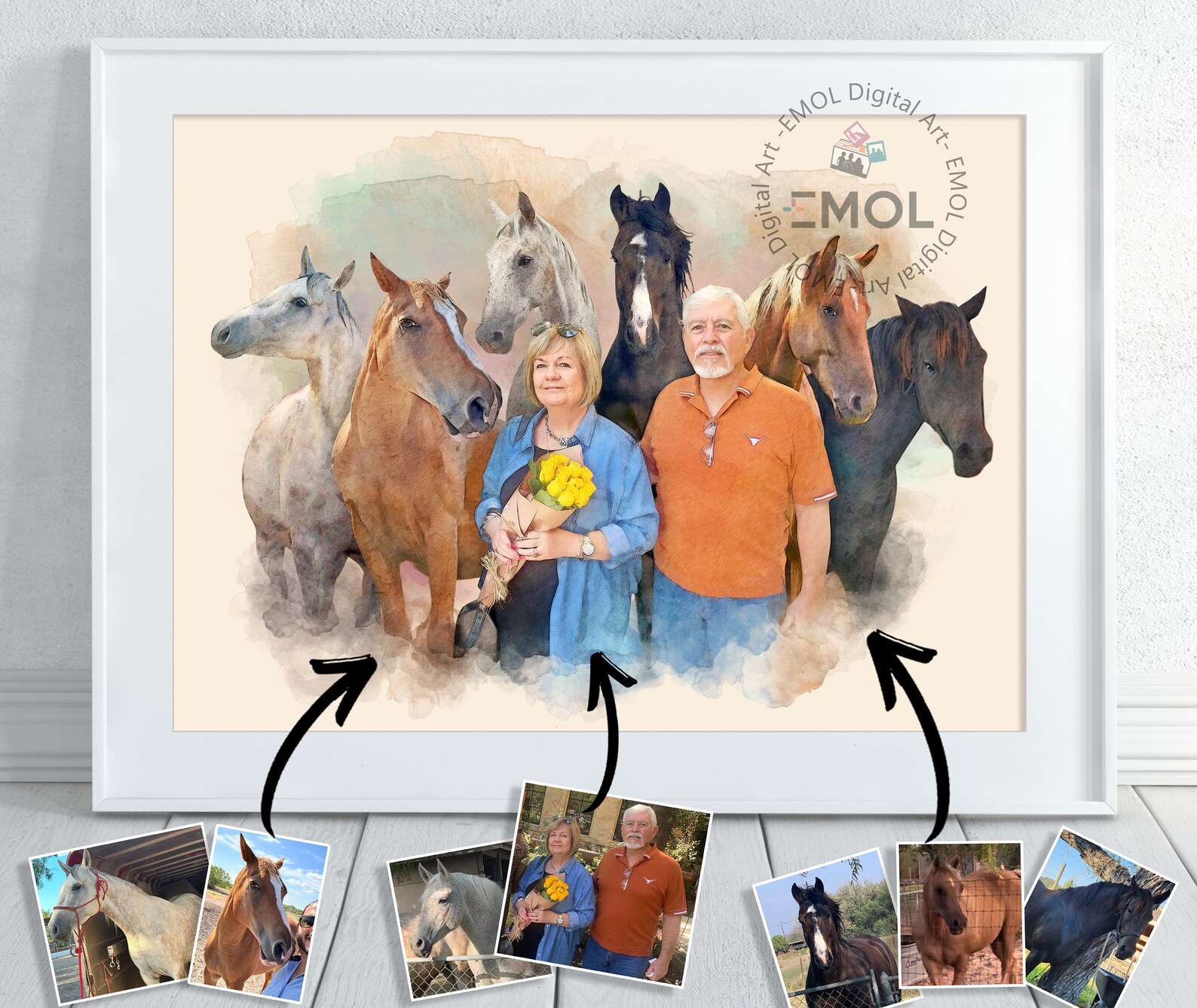Loss of Grandmother Memorial Gift, Combine Photos Into a Drawing ...