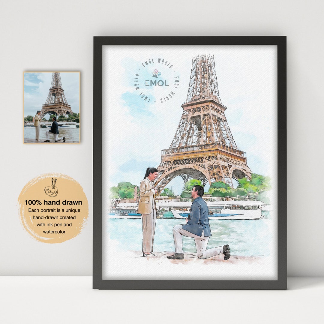 Watercolor Portrait Painting, Proposal Portrait, Couples Portrait From ...