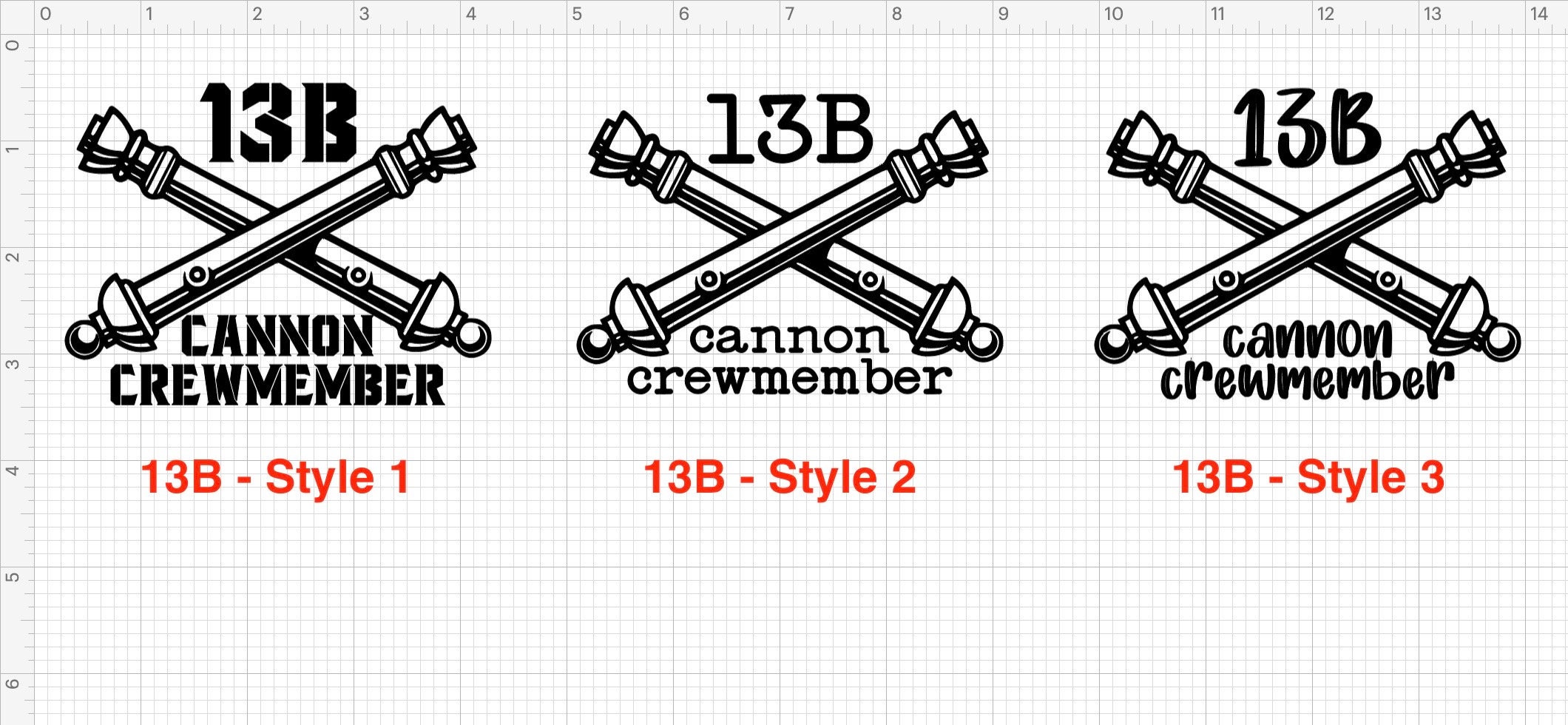 13B - Army - Cannon Crewmember Decal - Etsy