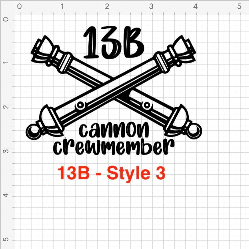 13B - Army - Cannon Crewmember Decal - Etsy