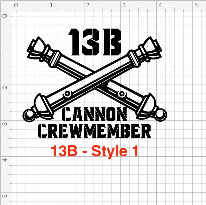 13B - Army - Cannon Crewmember Decal - Etsy