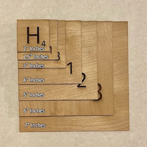 Decorative Laser Cut and Engraved Wood Scrabble Tiles, Multiple Sizes ...