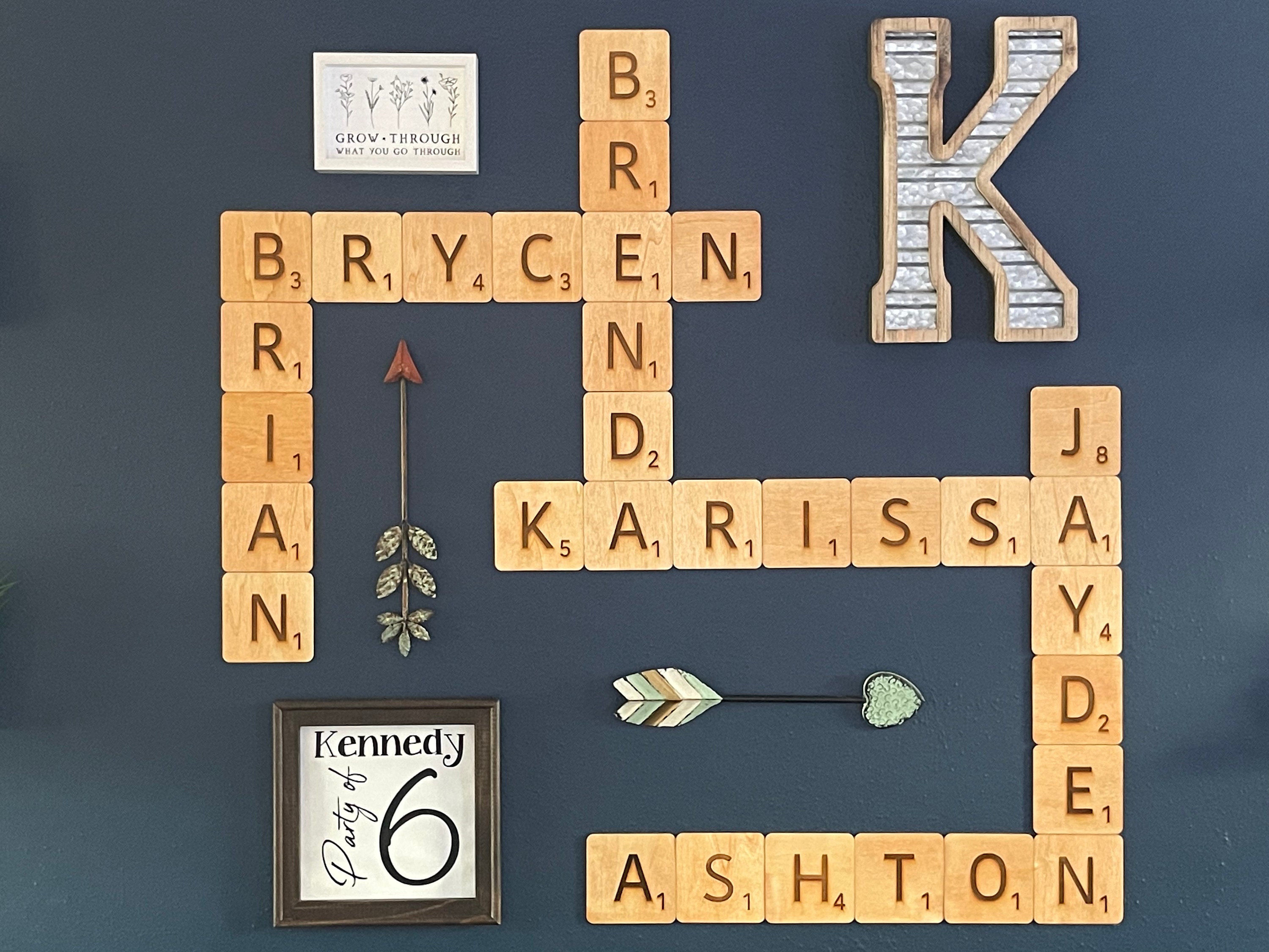 Decorative Wood Scrabble Tiles Laser Cut, Multiple Sizes and Colors ...