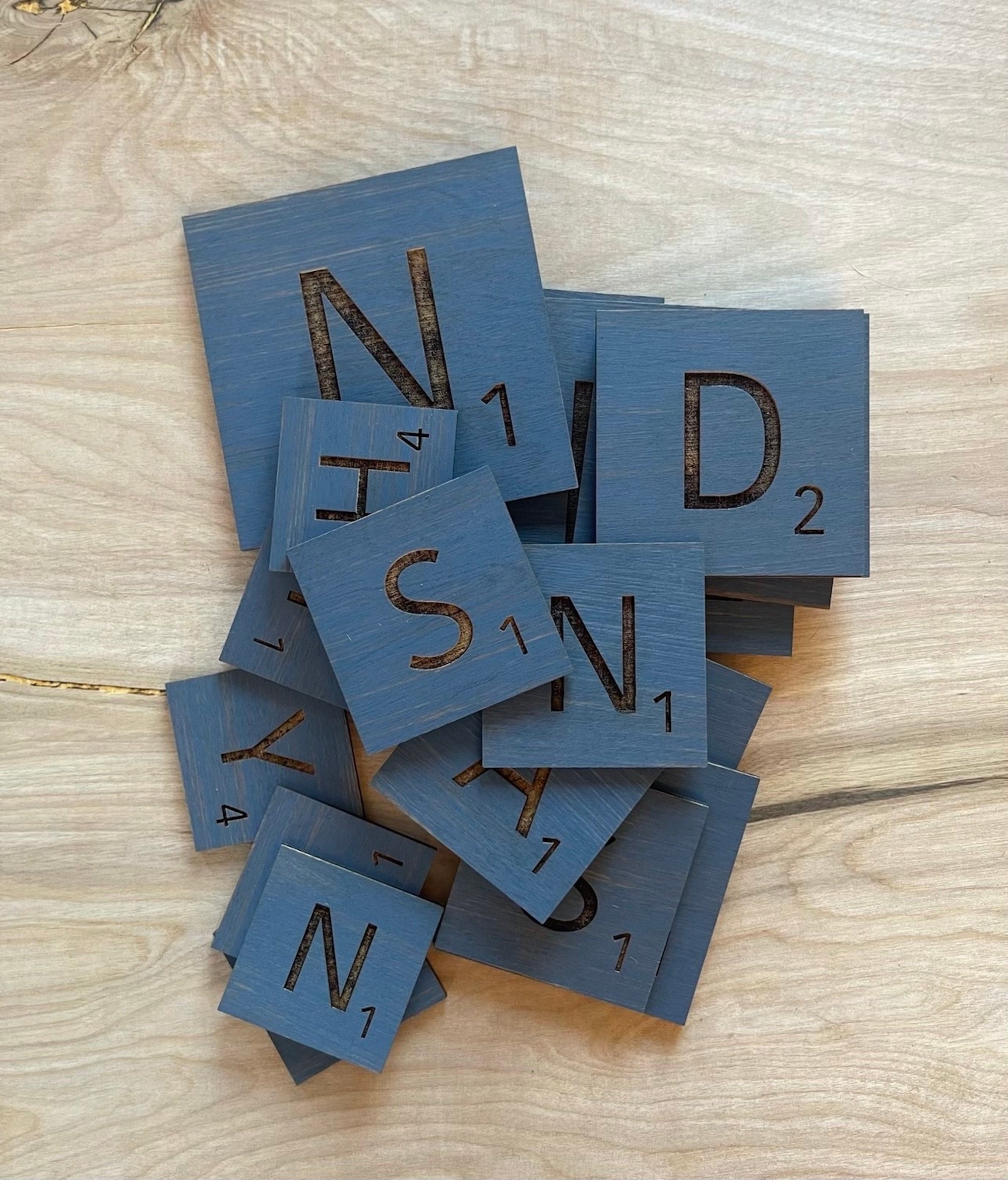 Decorative Wood Scrabble Tiles Laser Cut, Multiple Sizes and Colors ...