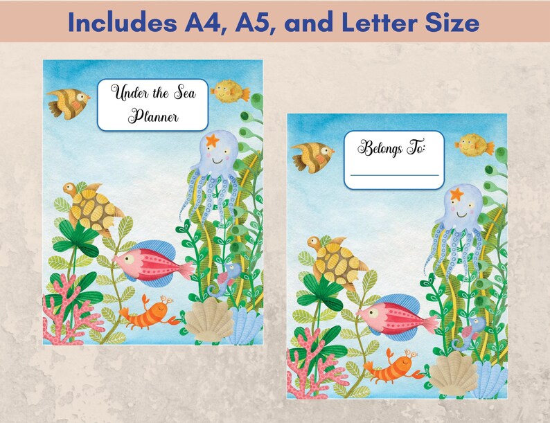 Cute Under Sea Planner to Plan by Week or Month With Meal Plan, Budget ...