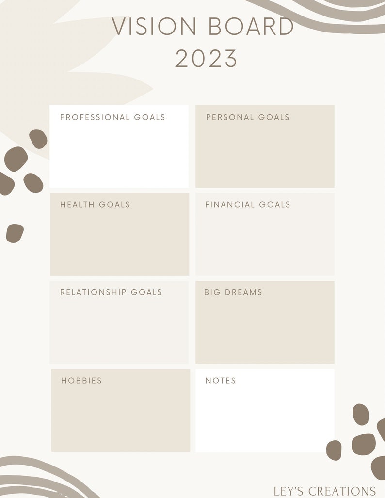 2023 Vision Board Template - Etsy