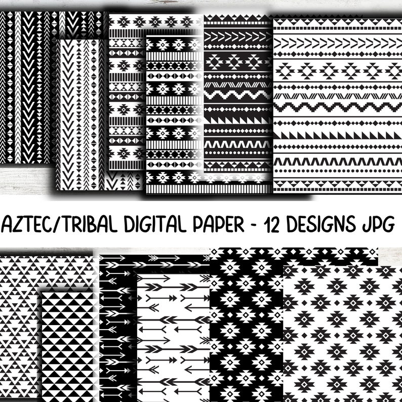 Aztec Digital Paper Tribal Background Bundleaztec Patterns - Etsy