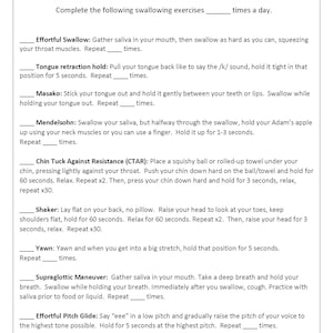 Dysphagia Handouts, Speech Therapy Resources (digital PDF) - Etsy