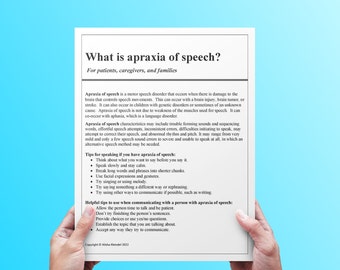 Apraxia of Speech - Etsy