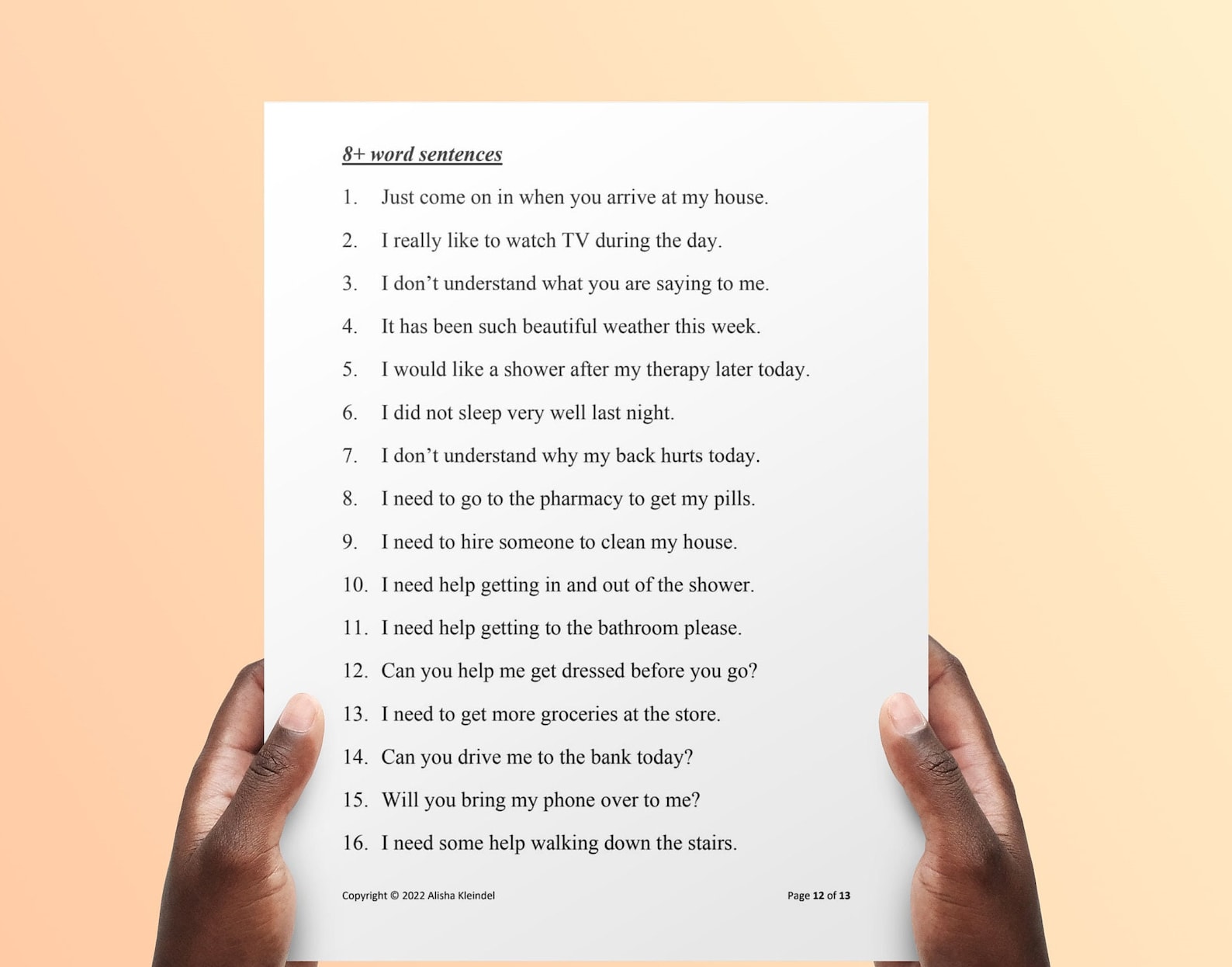 Functional Phrases Pack, Medical SLP, Med SLP, PDF, Speech Treatment ...