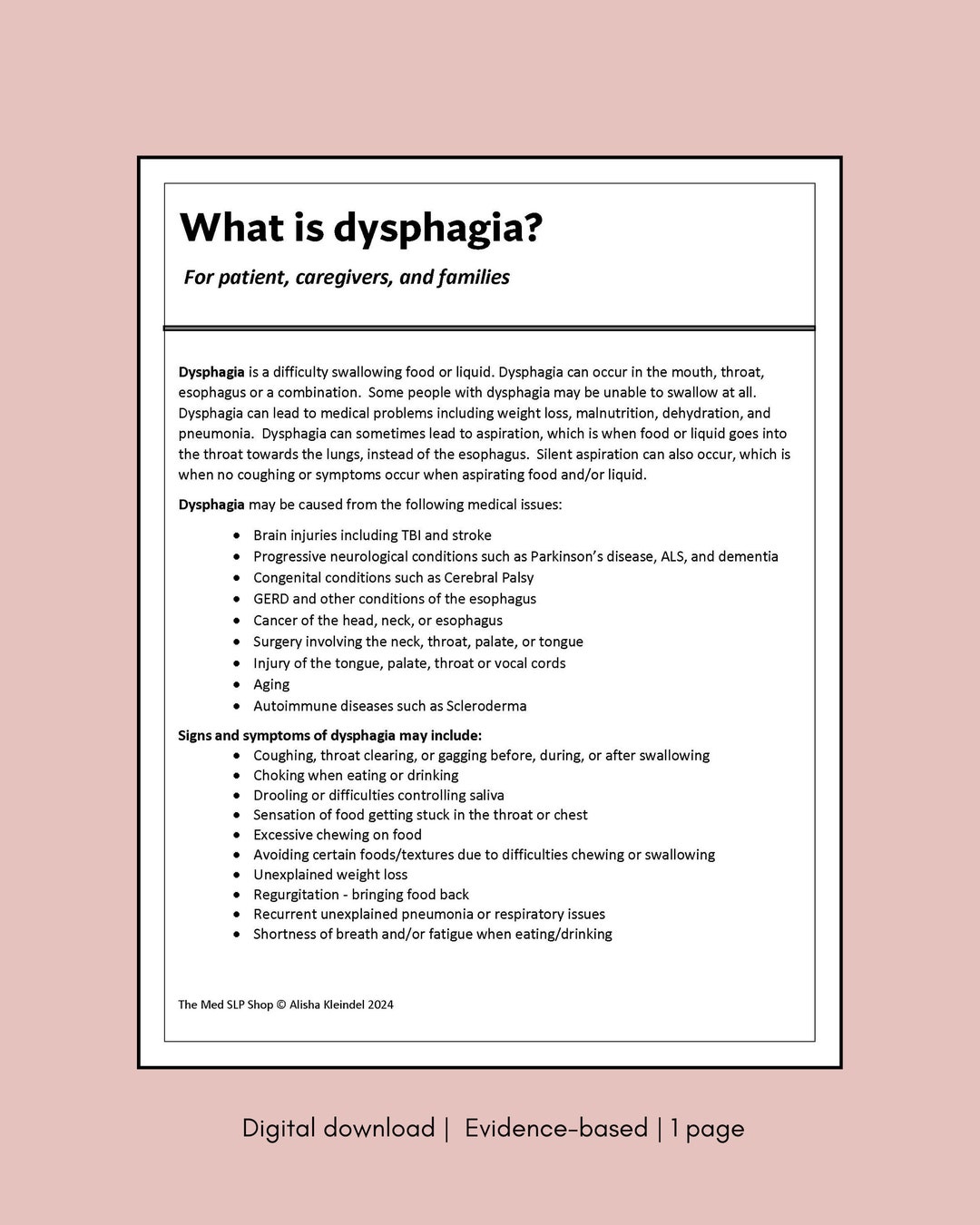 Dysphagia Therapy Pack, Med SLP, Speech Treatment, Worksheets ...