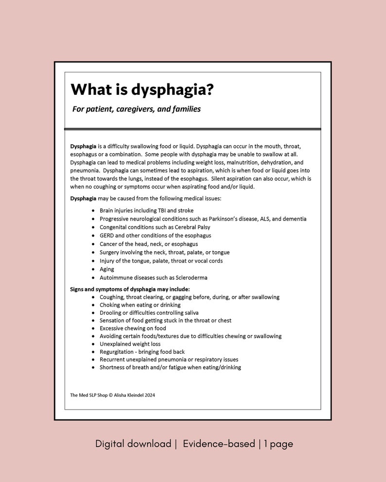 Dysphagia Therapy Pack, Med SLP, Speech Treatment, Worksheets ...