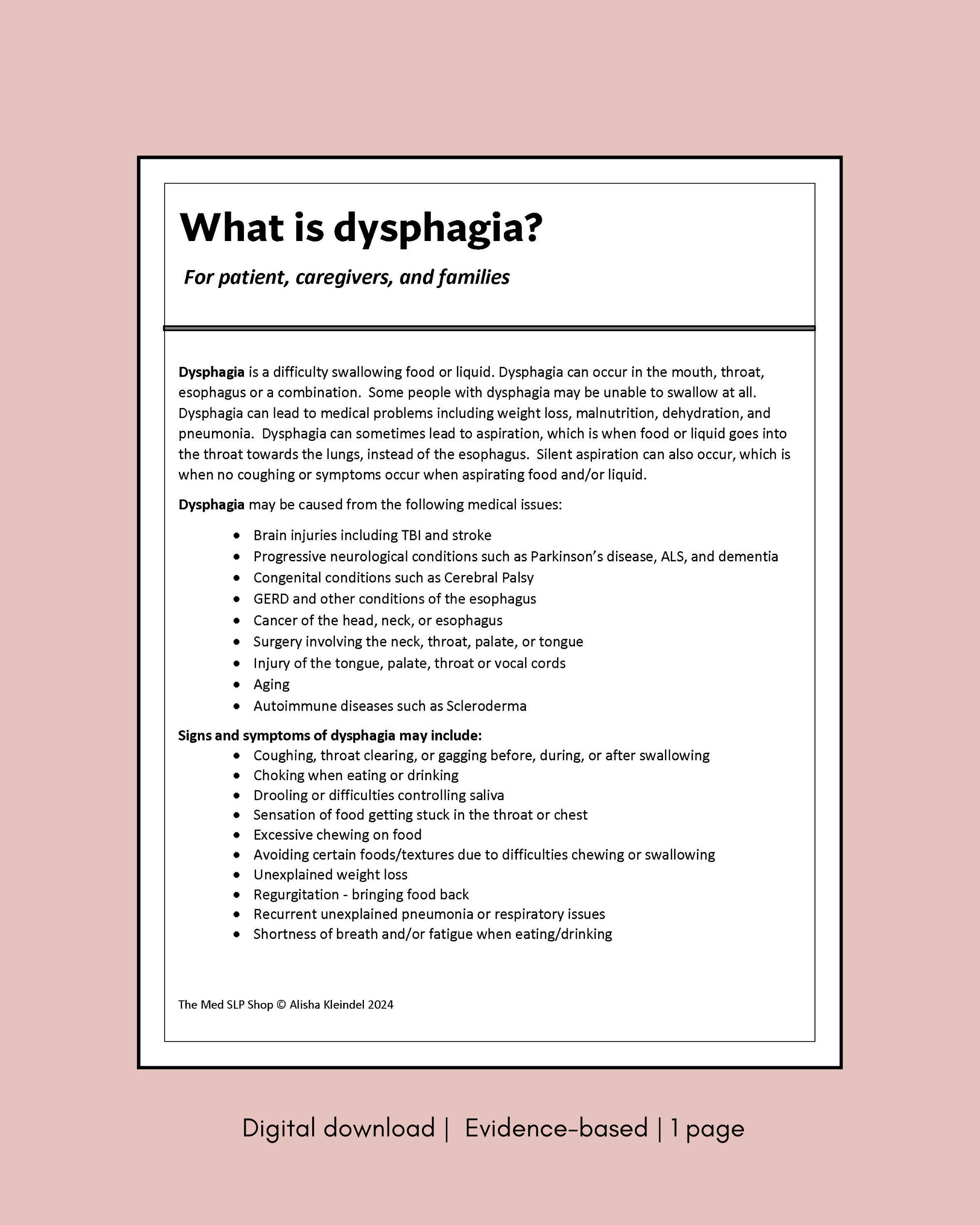 Dysphagia Therapy Pack, Med SLP, Speech Treatment, Worksheets ...
