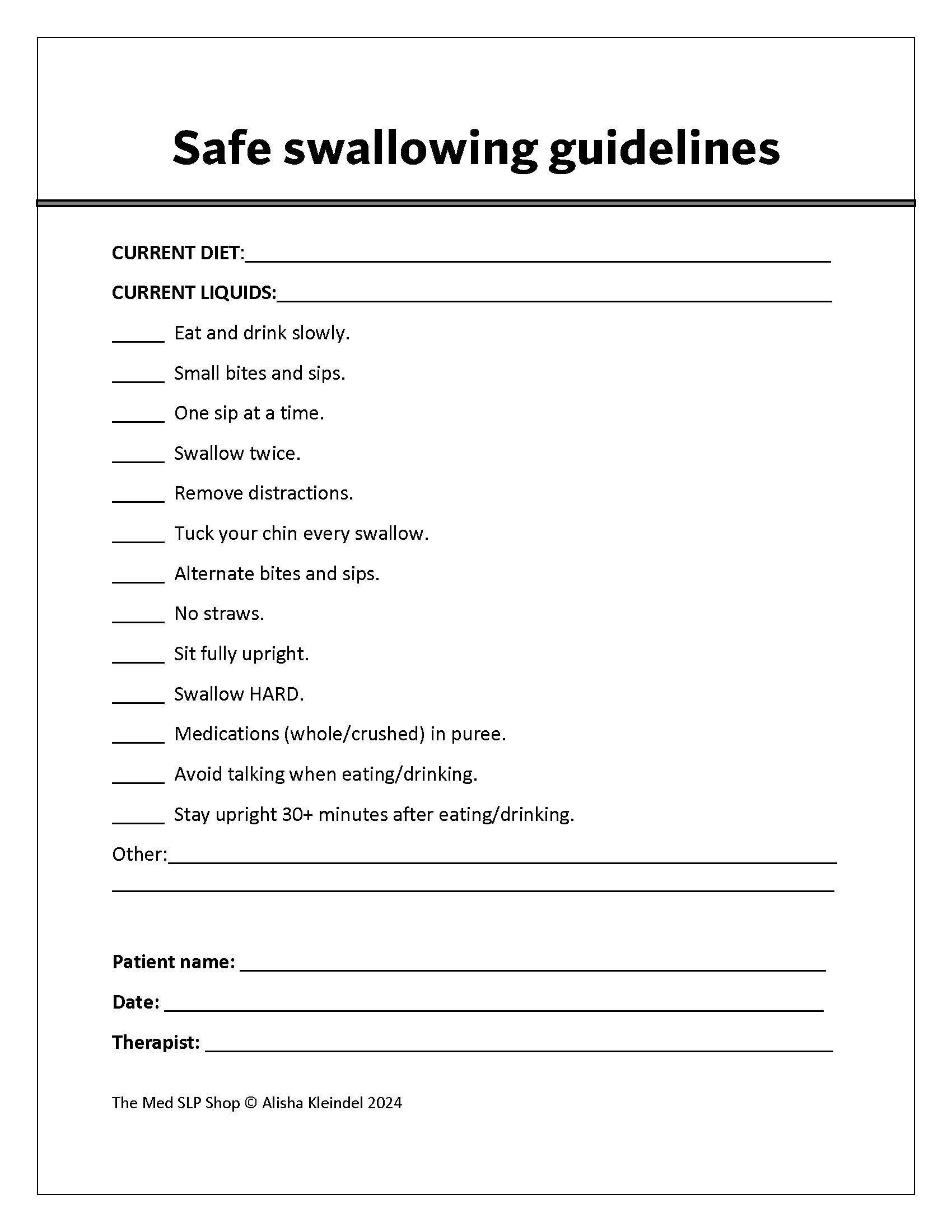 Dysphagia Therapy Pack, Med SLP, Speech Treatment, Worksheets ...