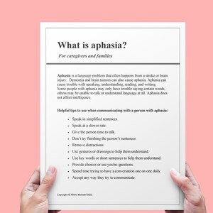 Aphasia Handout, Medical SLP, PDF, Speech Treatment, Worksheets ...