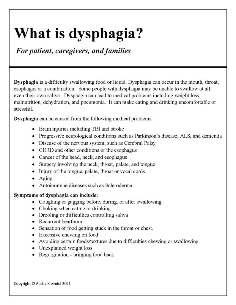 Dysphagia Therapy Pack Med SLP Speech Treatment Worksheets | Etsy