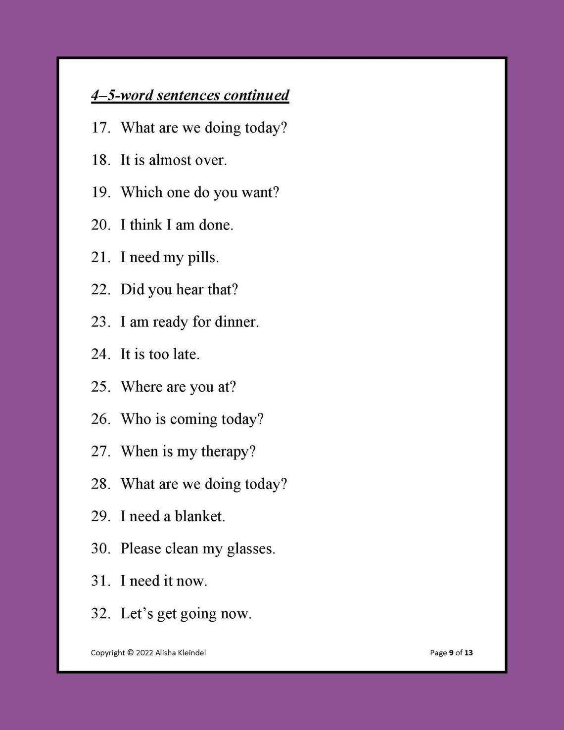 Functional Phrases for Aphasia, Apraxia of Speech Functional Phrases ...