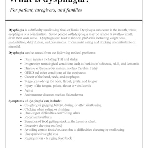 Dysphagia Handout Medical SLP PDF Speech Treatment - Etsy
