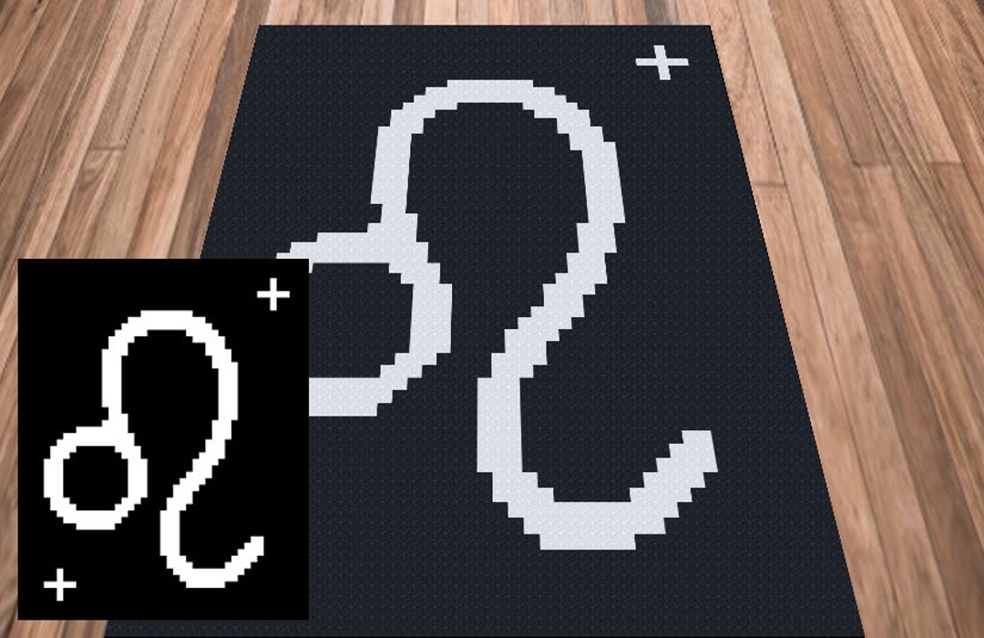 Leo Star Signs C2C Crochet Pattern - Etsy