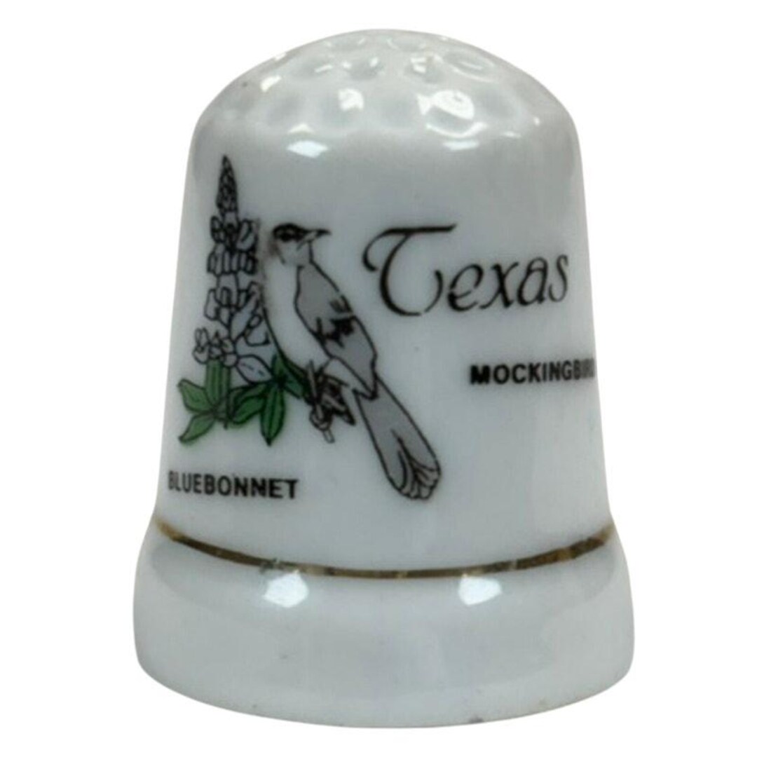 Texas State Bluebonnet & Mockingbird Travel Souvenir Vintage (round Top ...