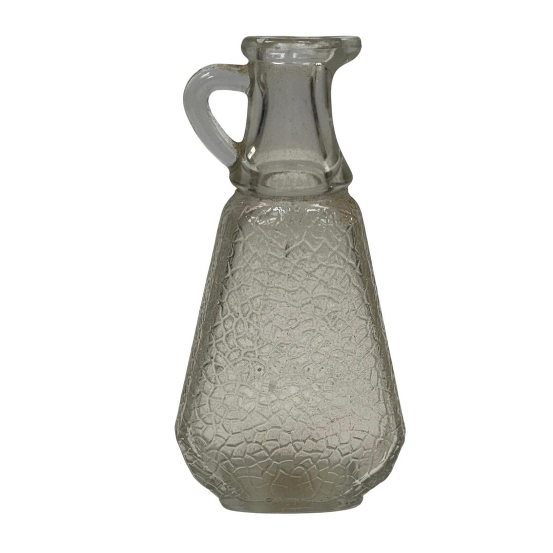 Vintage Small Syrup Pitcher, Cruet, Flower Vase Clear Crackle Glass 4 ...