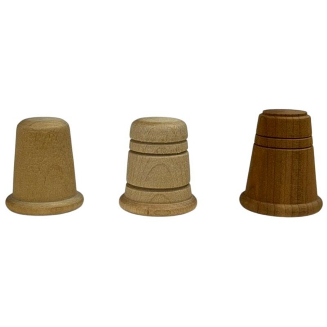 Wooden Unfinished Paintable 1-1/8" Thimbles Set of 3 - Each Has ...