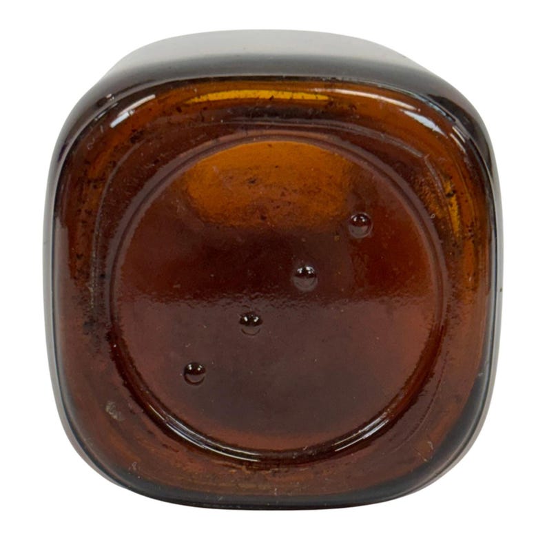 Vintage Amber Brown Glass Snuff Jar Bottle 4 Dots (in Straight Line) 4 ...