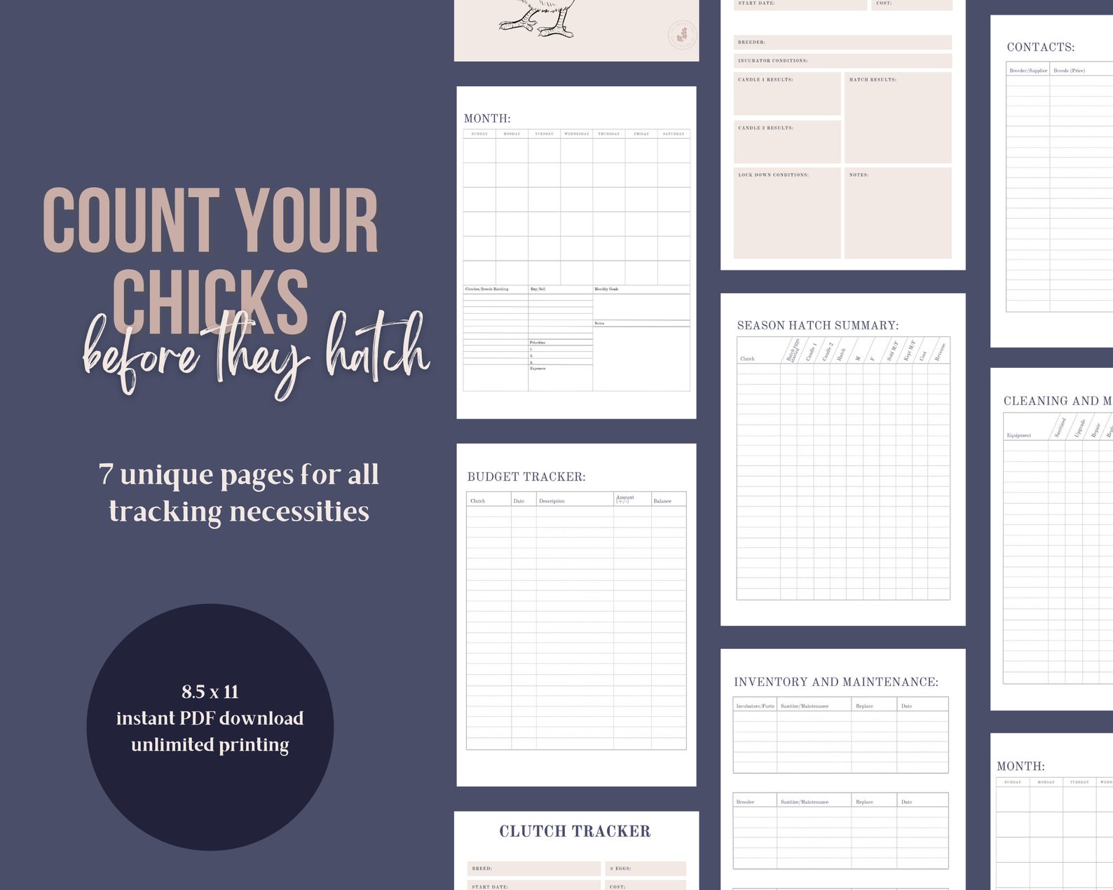 Chicken Tracker | Incubator Tracker | Chicken Planner | Egg Incubator ...
