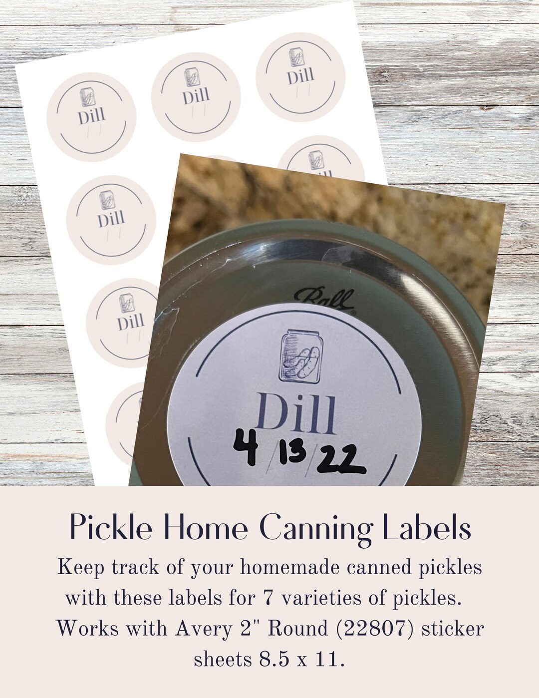 Digital Download Printable Pickle Canning Labels | Canning, Pickling ...