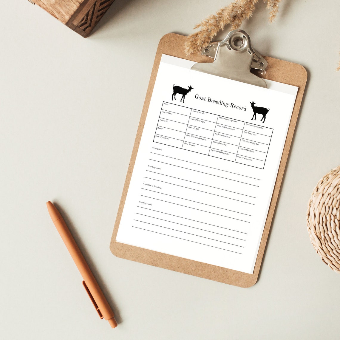 Goat Breeding and Medical Log/tracker, Goat Record Keeping, Homestead ...