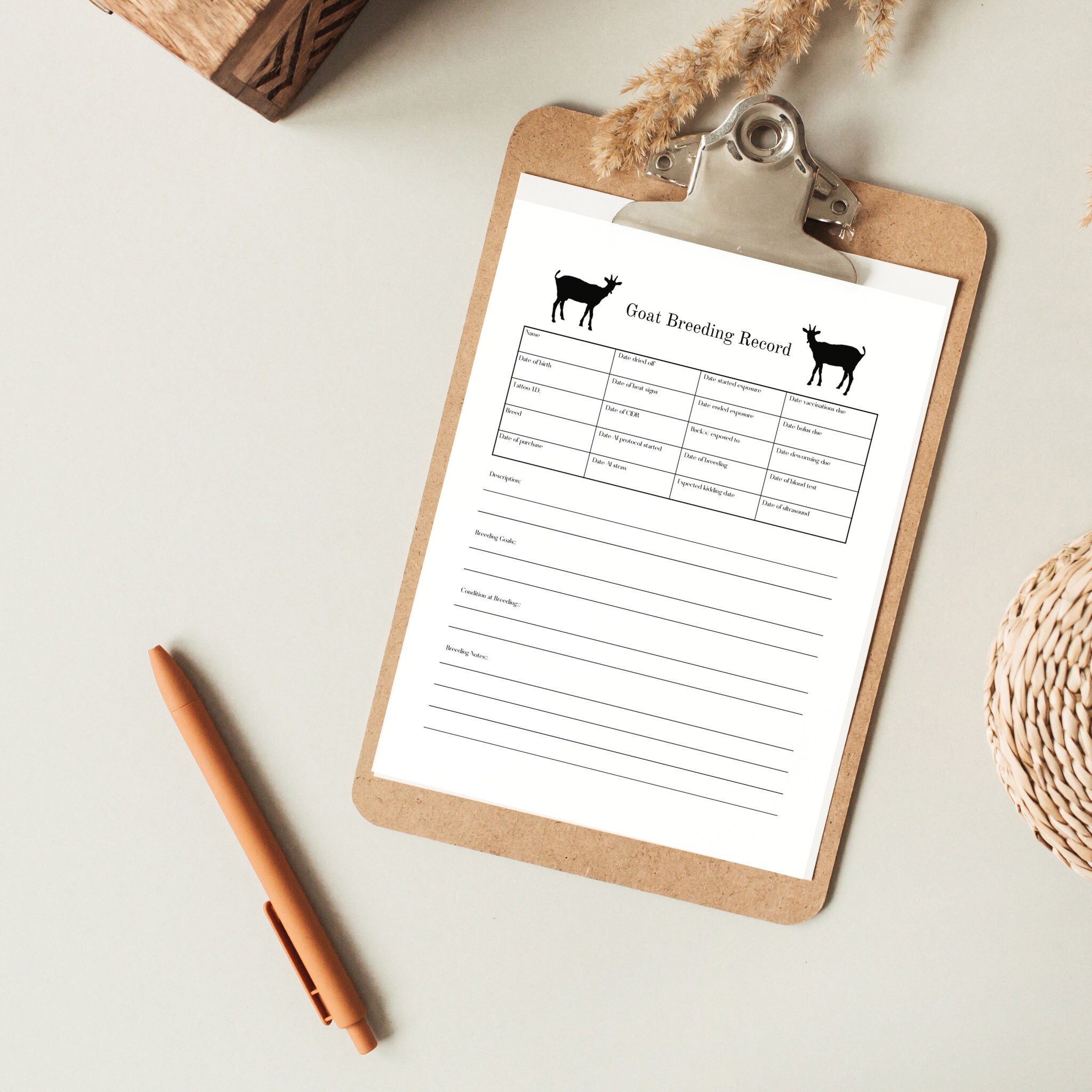 Goat Breeding and Medical Log/tracker, Goat Record Keeping, Homestead ...