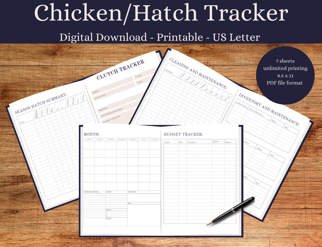 Chicken Tracker | Incubator Tracker | Chicken Planner | Egg Incubator ...