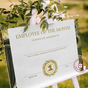 Employee of the Month Sign Printable SVG PNG PDF Blank Certificate of ...