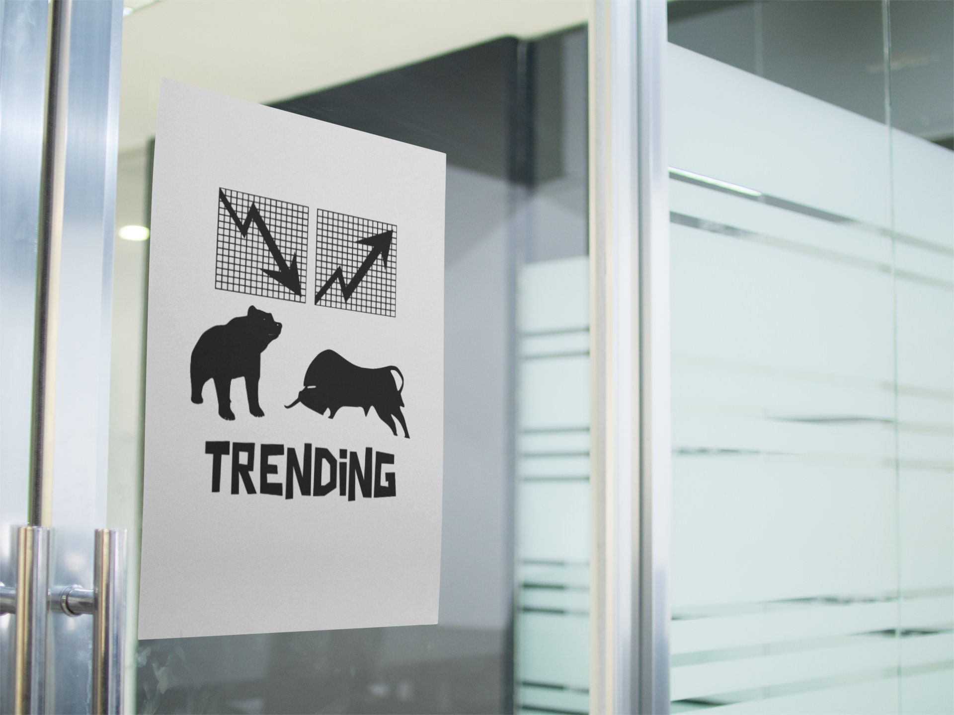 Bull Bear Wall Art Stock Trading Poster Gift for Trader Day Trader Gift ...