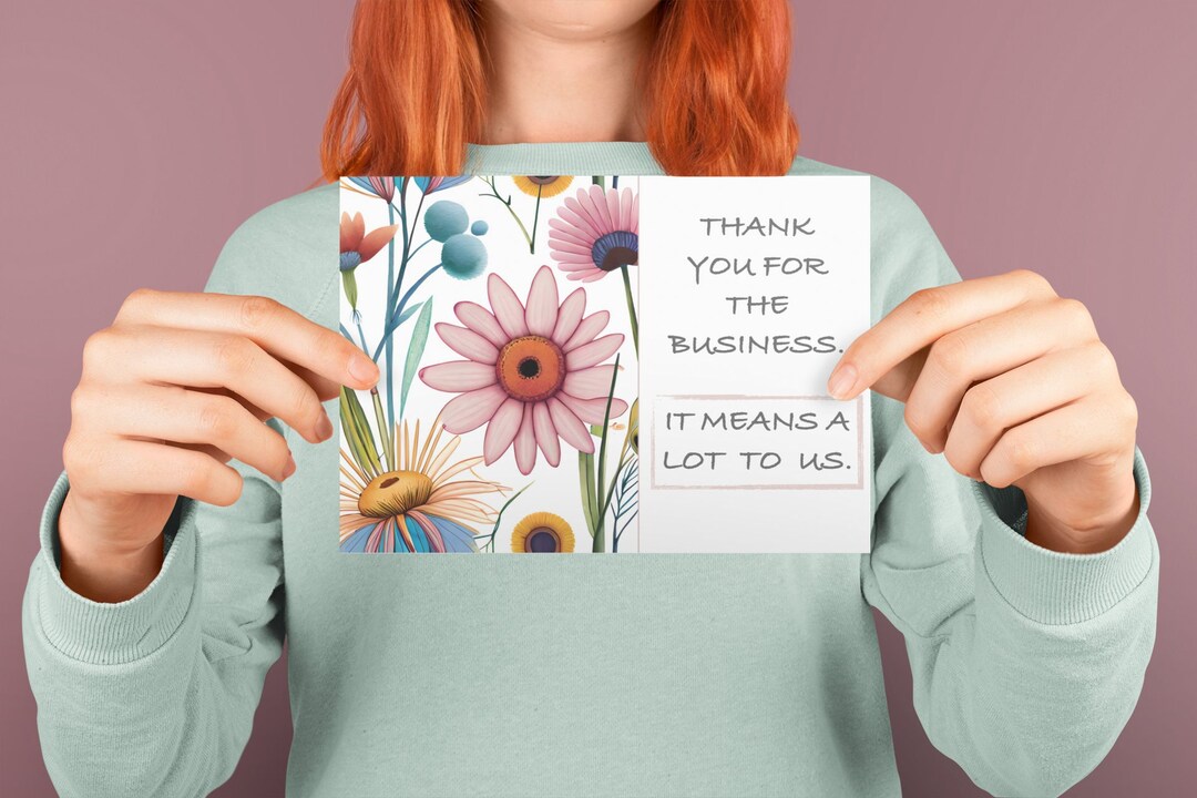 Printable Thank You Card Thank You for the Business Minimalist Modern ...