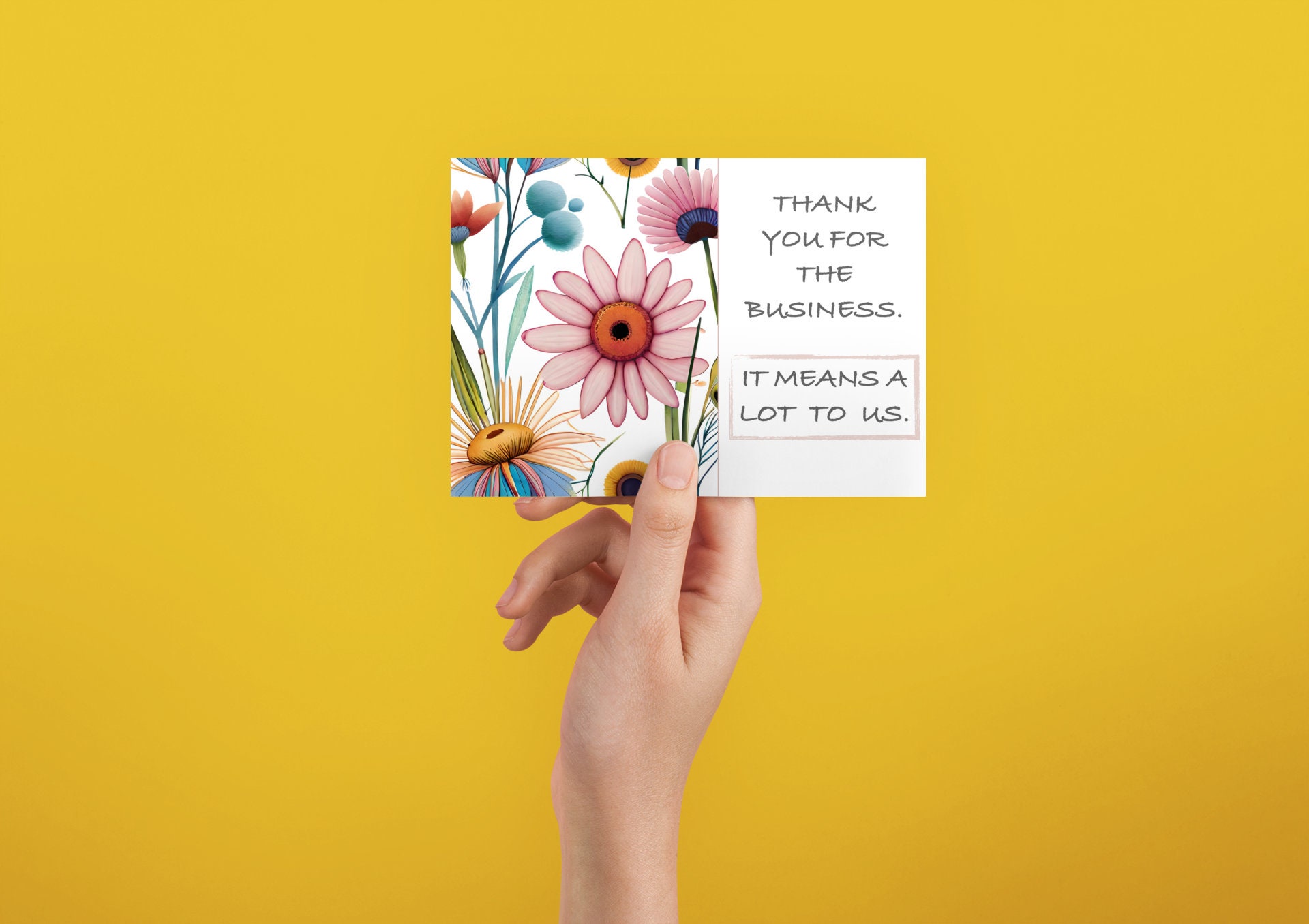 Printable Thank You Card Thank You for the Business Minimalist Modern ...