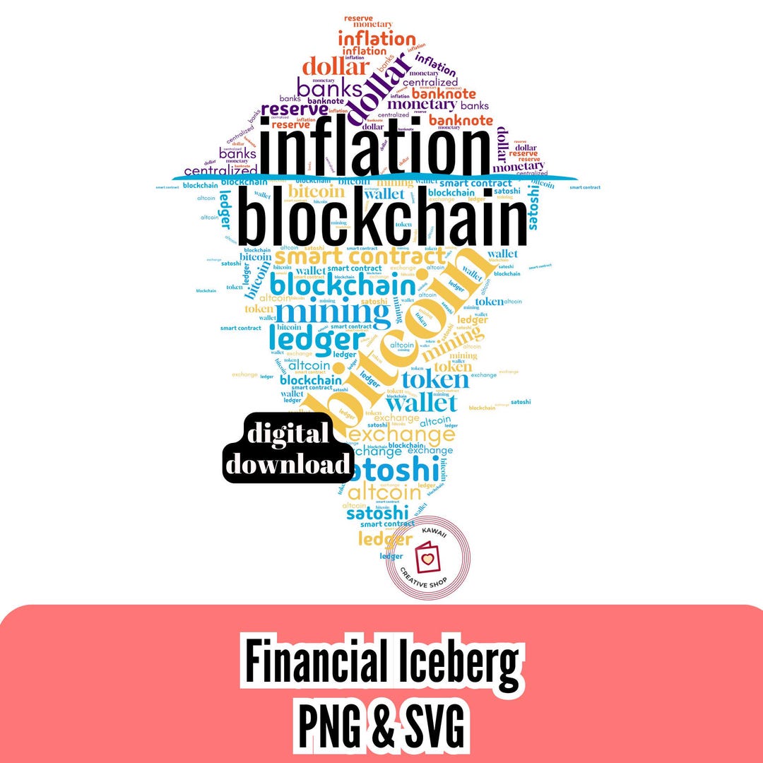 Iceberg SVG Financial Iceberg PNG Crypto Vs Fiat Word Cloud Art Digital ...