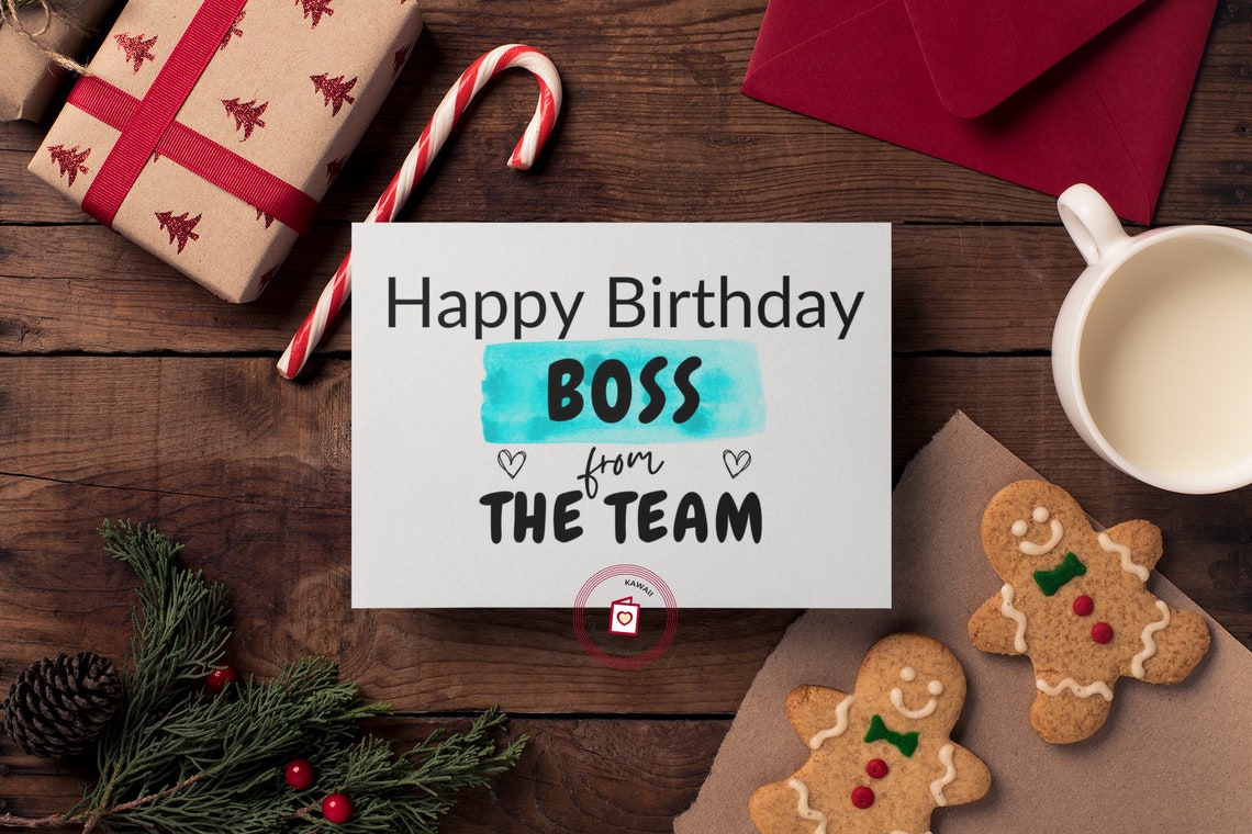 Printable Birthday Card for Boss 7 X 5 Inch Boss Card Instant Download ...