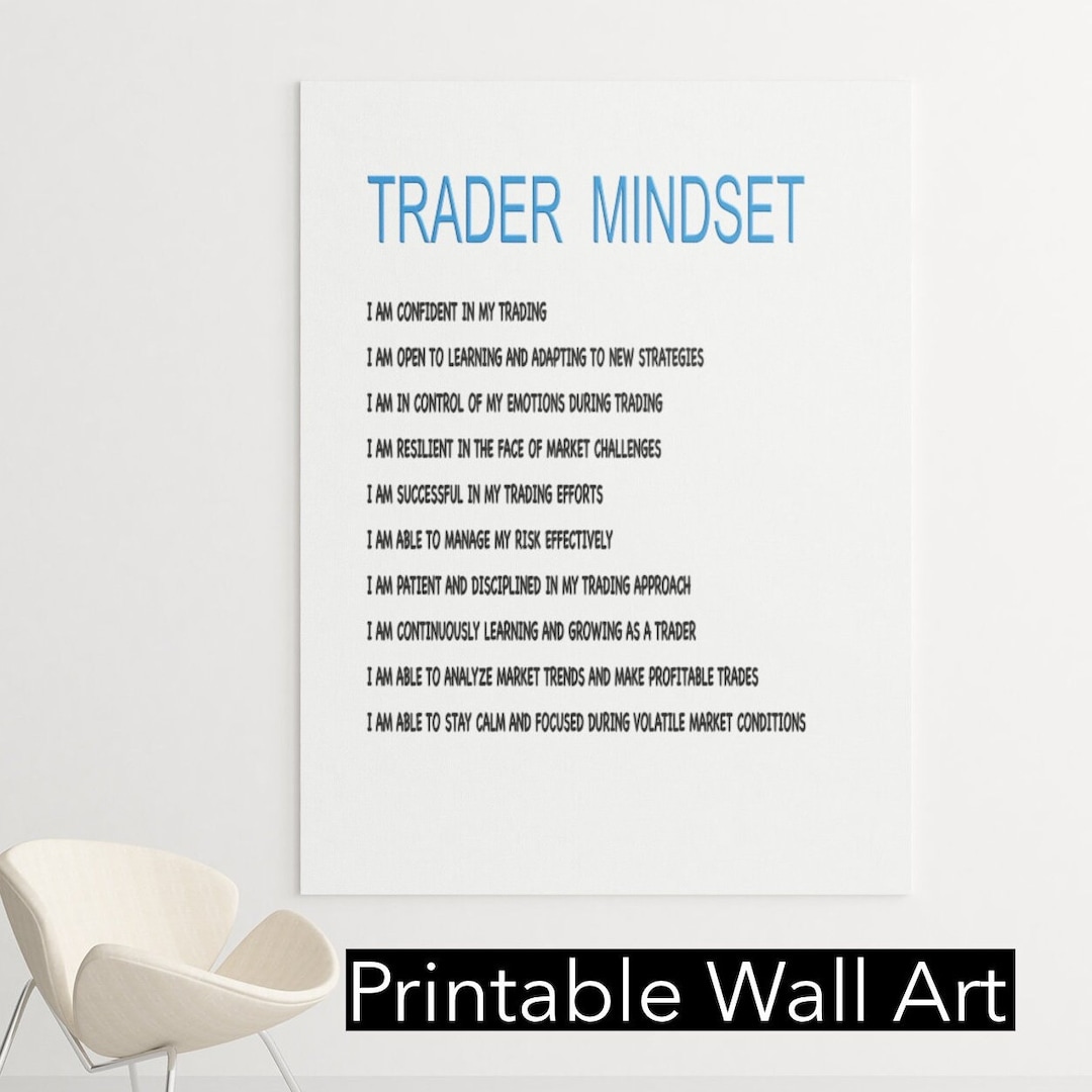 Day Trader Wall Decor Printable Motivational Gift Trader Mindset Poster ...